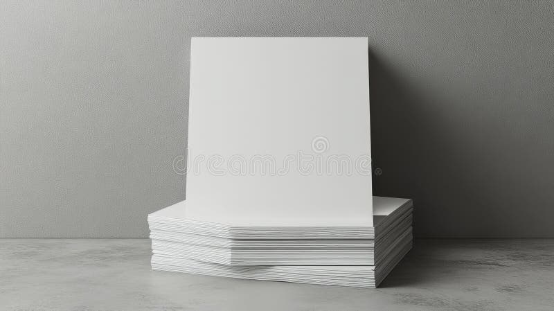 Stack of Blank White Paper Sheets on a Minimalist Surface Generative AI ...