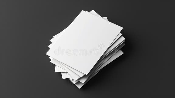 Stack of Blank White Papers on Dark Background Ready for Your Design ...