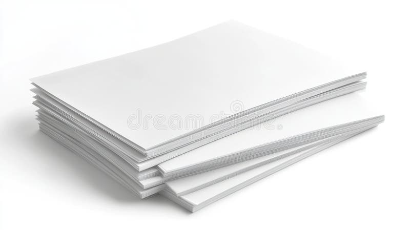 Stack of Blank White Papers Isolated on White Background Stock ...