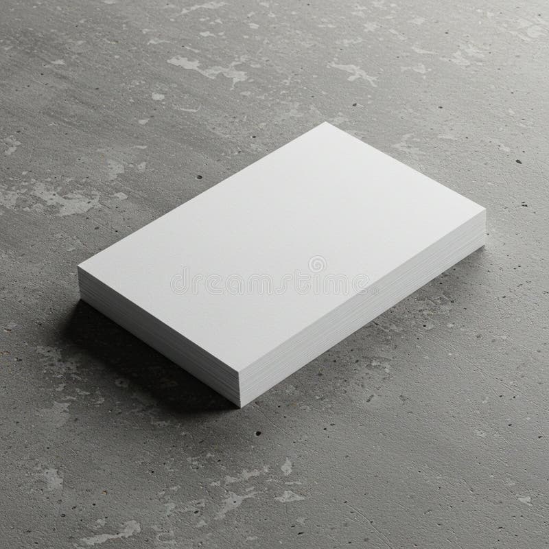 A Stack of Blank, White Rectangular Cards Placed on a Concrete Surface ...