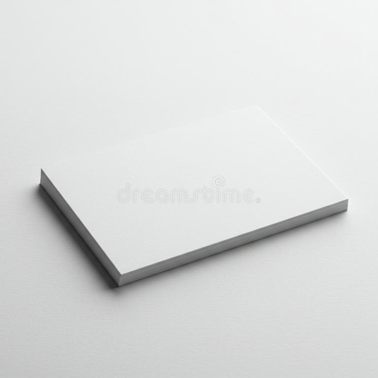 A Stack of Blank, White Rectangular Sheets of Paper is Shown on a Plain ...