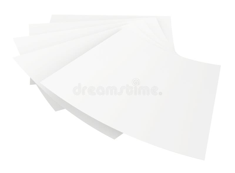 Stack of Blank Paper Sheets. 3d Rendering Stock Illustration ...