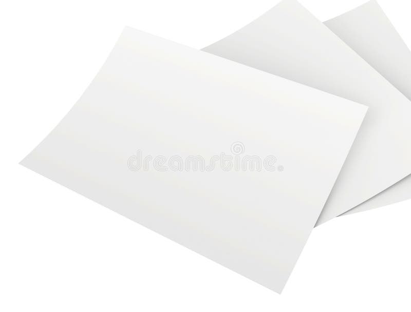 Stack of Blank Paper Sheets. 3d Rendering Stock Illustration ...