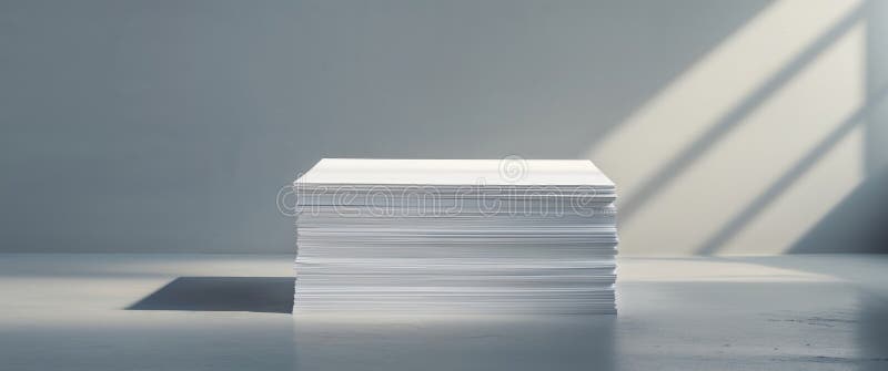 Stack Blank White Sheets Paper Arranged Neatly Clean Surface Stock ...