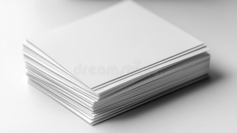 Stack of Blank White Square Papers Generative AI Stock Illustration ...