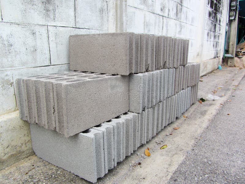 Stack of block brick stock photo. Image of concrete, work - 82516106
