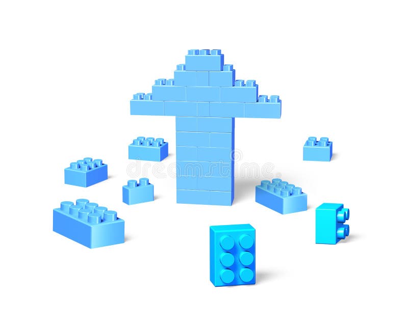 Stack Blocks in Arrow Up Shape Stock Illustration - Illustration of ...