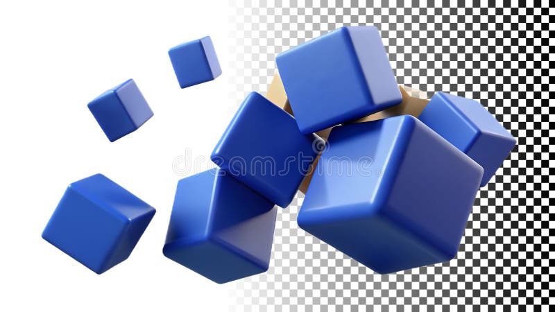 Stack of Blue Abstract Cubes or Blocks, Representing Building Data Png Transparent Image ...