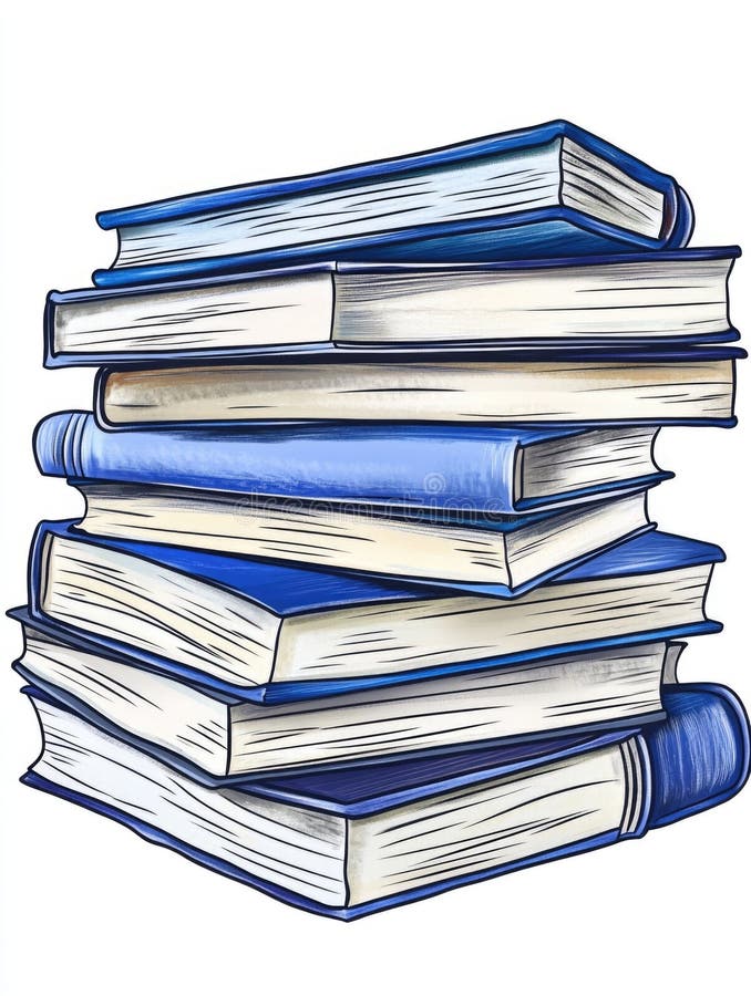 Stack of Blue Books stock photo. Image of stack, generated - 358540566