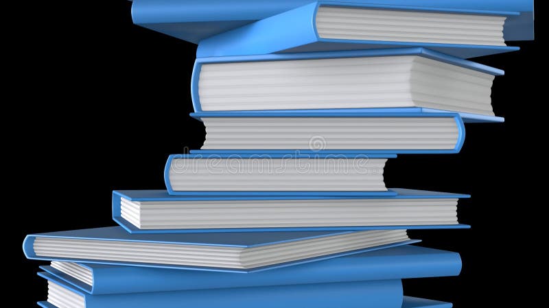 Stack of Blue Books Isolated on Black Background. Stock Footage - Video ...