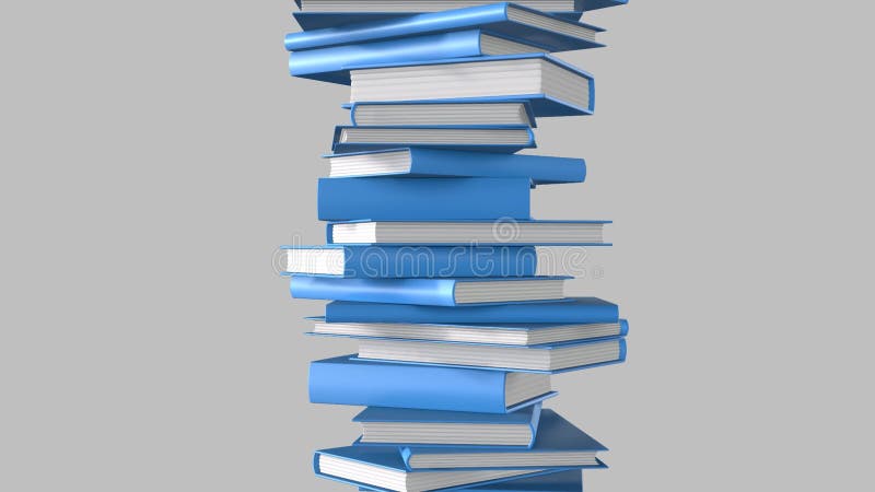 Stack of Blue Books Isolated on Black Background. Stock Footage - Video ...