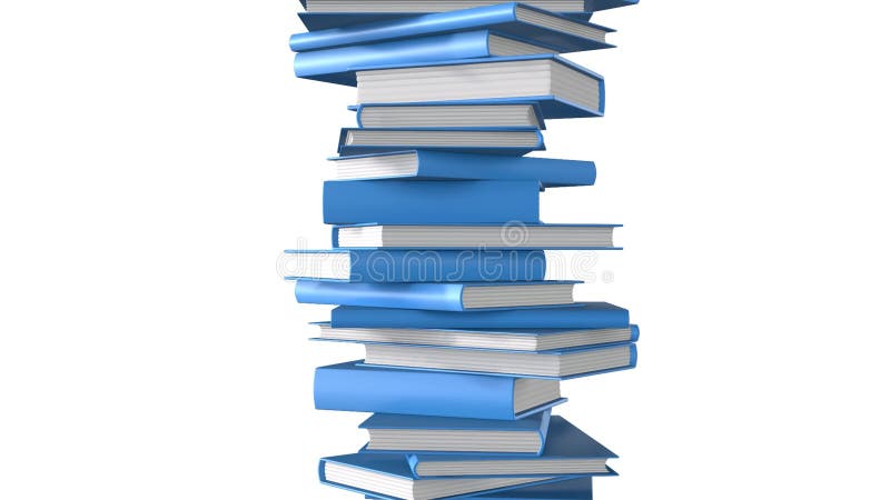 Stack of Blue Books Isolated on Black Background. Stock Video - Video ...