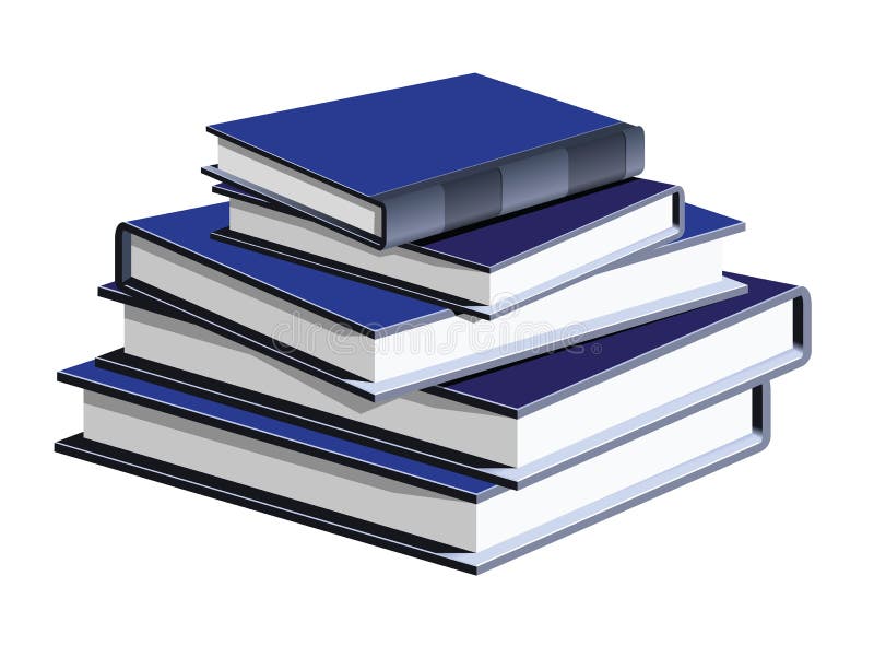 Stack of blue books stock illustration. Illustration of colourful ...