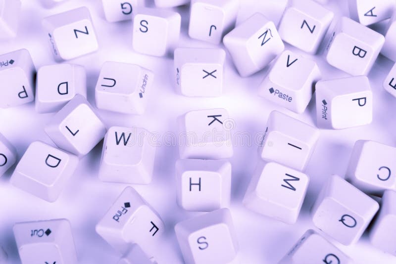 Stack of Blue Computer Keyboard Keys Stock Image - Image of aplhabet ...