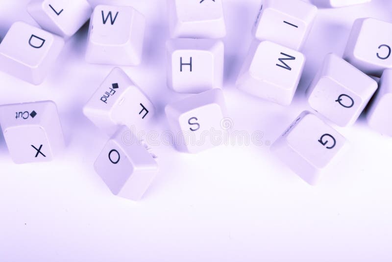 Stack of Blue Computer Keyboard Keys Stock Image - Image of aplhabet ...