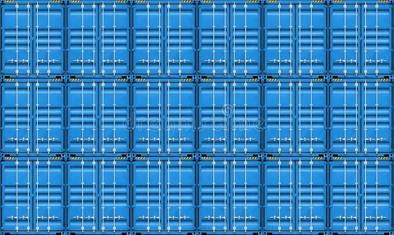 Stack of Blue Containers Box Cargo in Port Shipping Yard, Containers ...