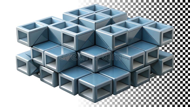 Stack of Blue Cubes, Representing Structure, Data Blocks, or Building ...
