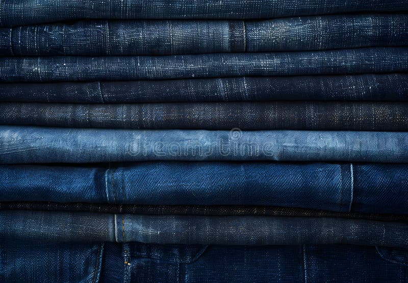 Stack of Blue Denim Jeans Texture Background Stock Illustration ...