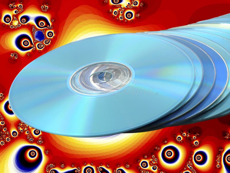 Stack of Blue Disks Discs with Red Background Stock Photo - Image of ...