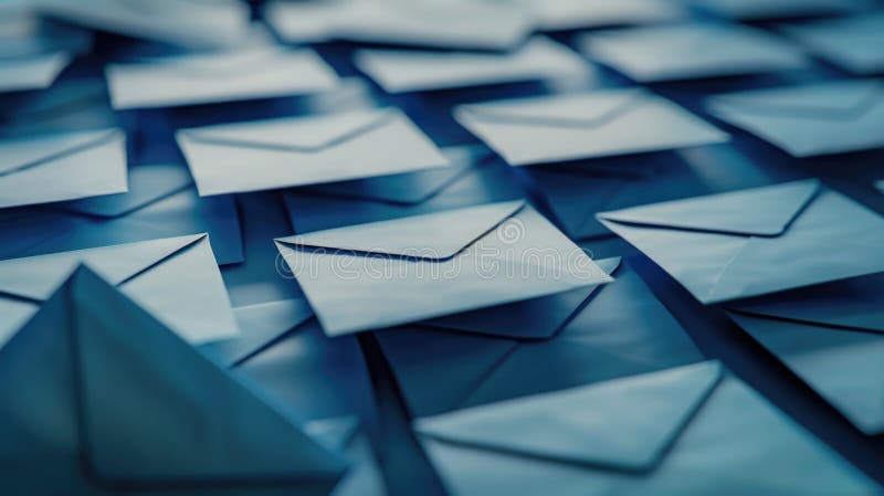 A Stack of Blue Envelopes, Perfect for Office or Mail-related Designs ...