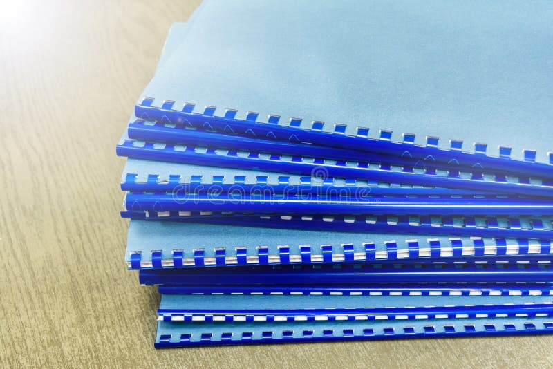 Stack of Blue Folders with Documents Stock Image - Image of card ...