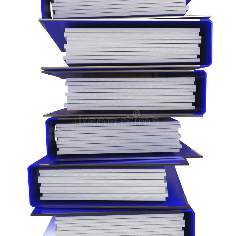 A Stack of Blue Folders for Office Papers Stock Illustration ...