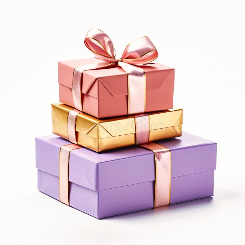 Stack of Blue Gift Boxes with Gold Bows Stock Photo - Image of classy ...