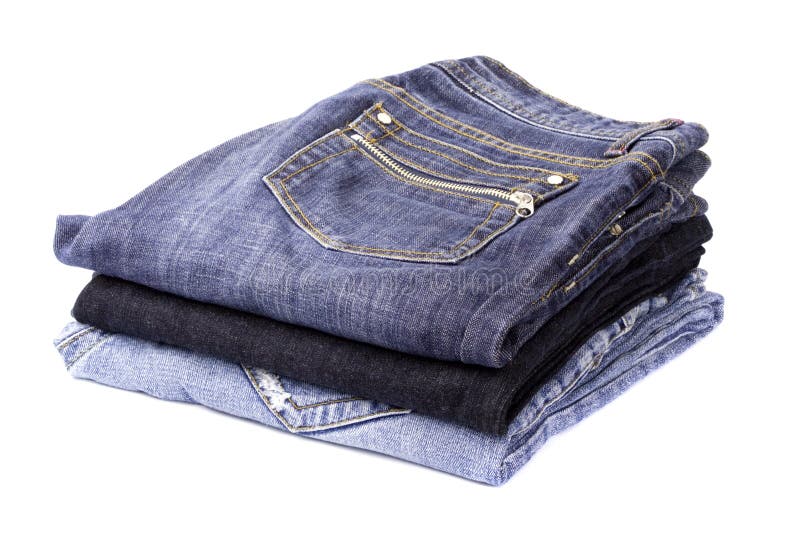 Stack of blue jeans stock photo. Image of garment, cotton - 11319068