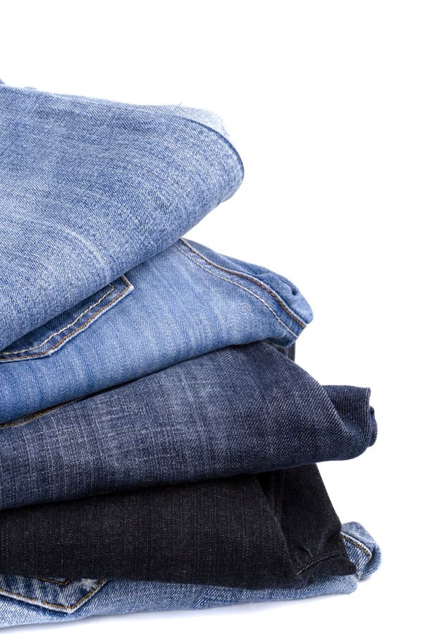 Stack of blue jeans stock image. Image of outfit, denim - 11907125