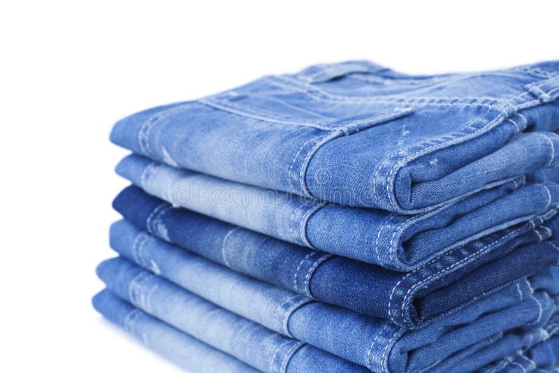Stack of blue jeans stock photo. Image of denim, fabric - 11643256