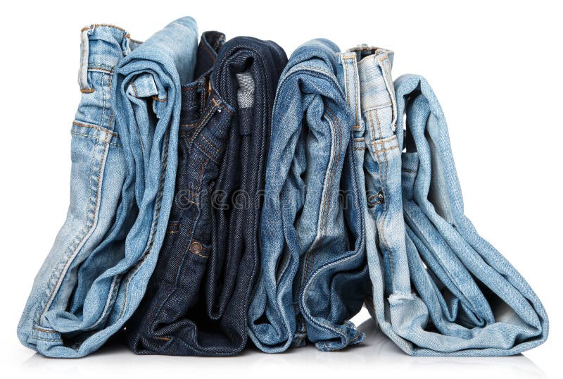 Stack of blue jeans stock image. Image of outerwear, rivet - 57985453