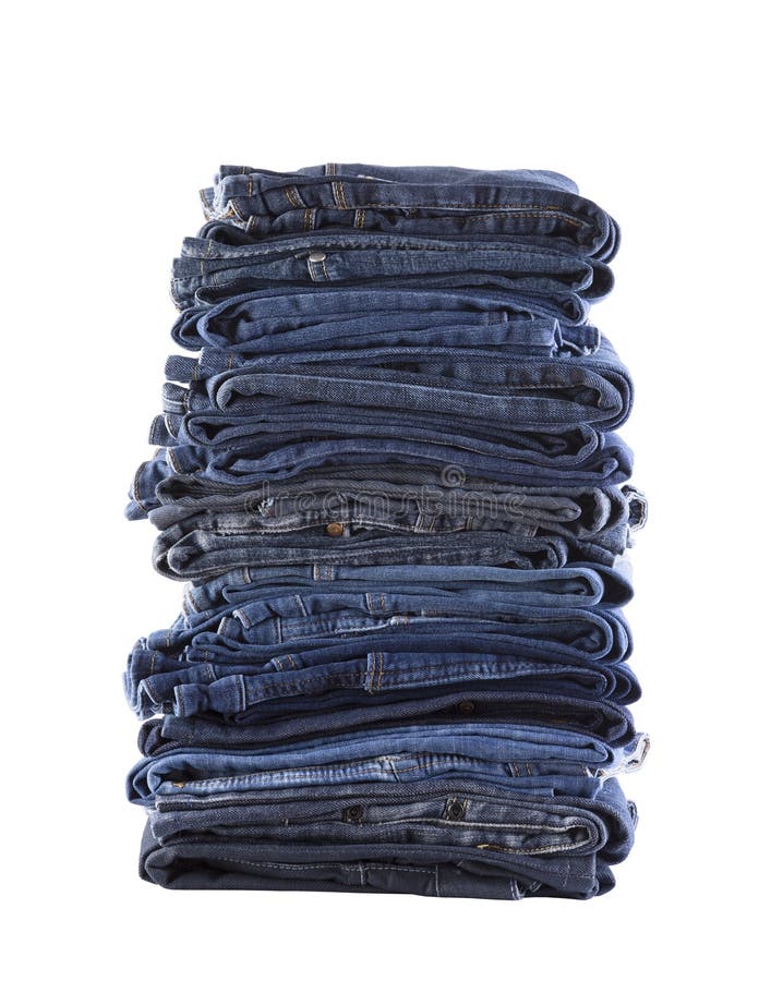 Stack of blue jeans stock photo. Image of denim, fabric - 11643256