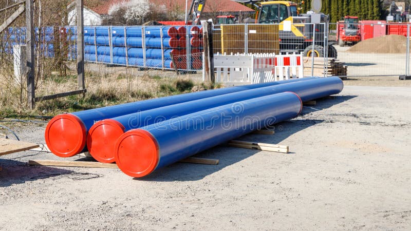 Pipes on a Civil Engineering Road Construction Site Stock Photo - Image ...