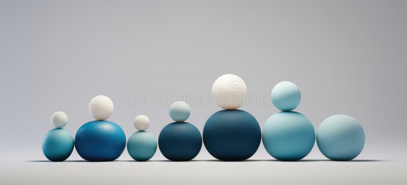 Stack of Blue and White Stone. Stone Balance Stock Illustration ...