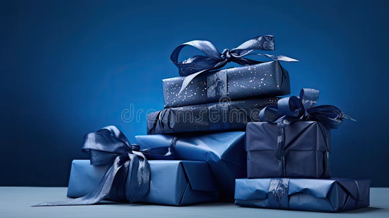 Stack blue wrapping paper stock illustration. Illustration of unwrapped ...