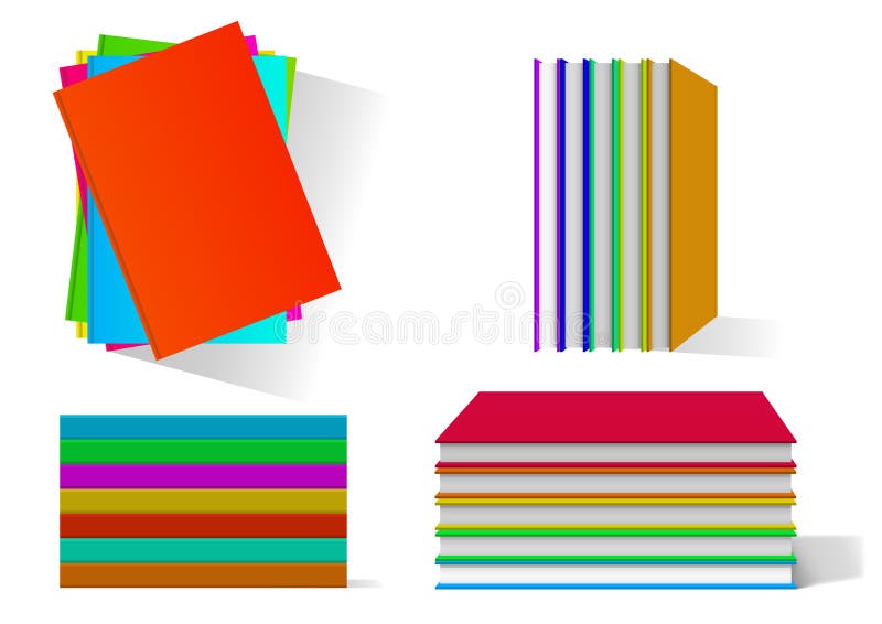 Stack of Book from All Side View Stock Vector - Illustration of design ...