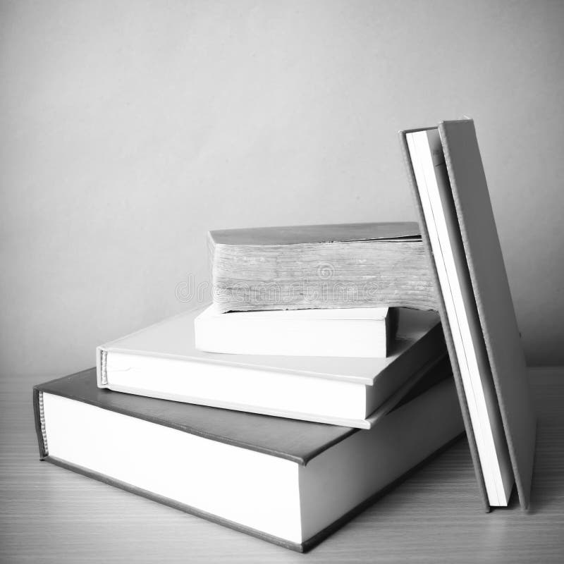 Stack of Book Black and White Color Tone Style Stock Image - Image of ...