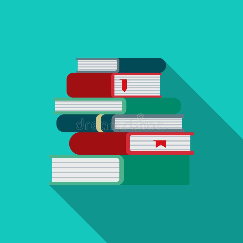Stack of Book Cartoon Vector Flat Design on Green Background Stock ...