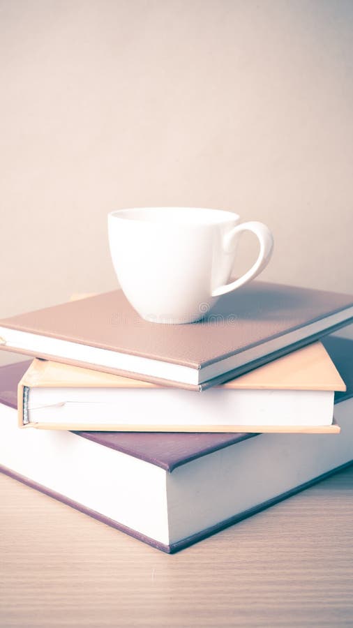 Stack of Book with Coffee Cup Stock Photo - Image of books, shape: 56486998