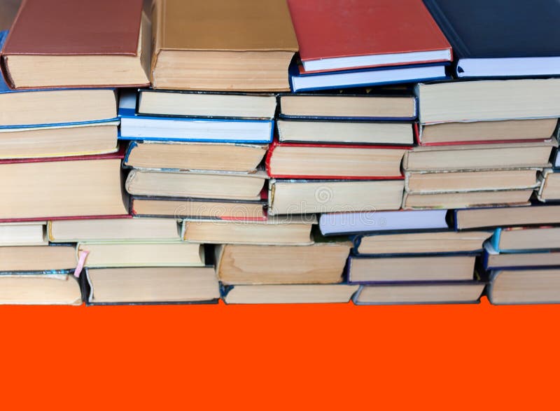 Stack of Book on Red Orange Lush Lava Background, Education Concept ...