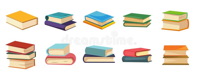 Two Books Stack Vector Illustration, Book Stacked Isolated on White ...