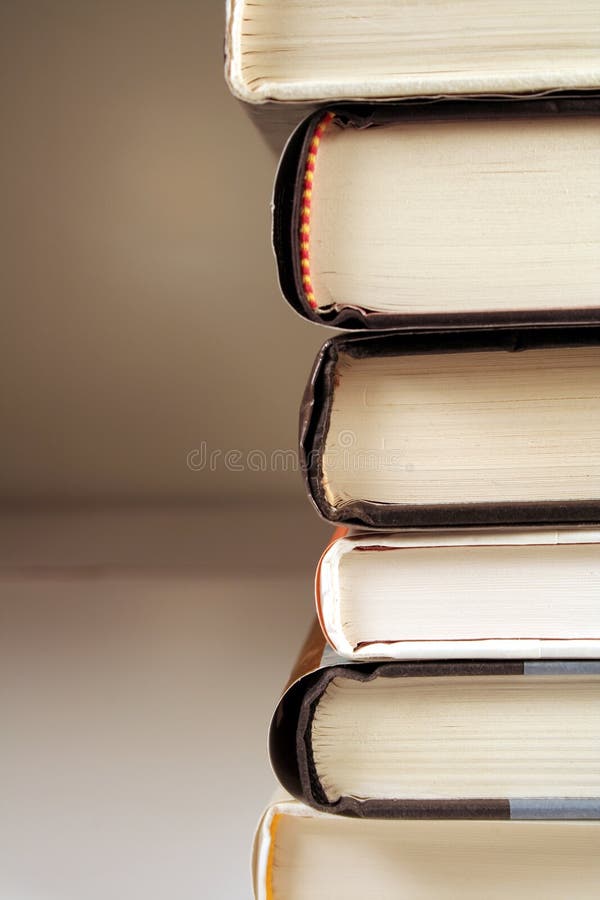 Stack of Books in a Tower with Stock Image - Image of literature ...