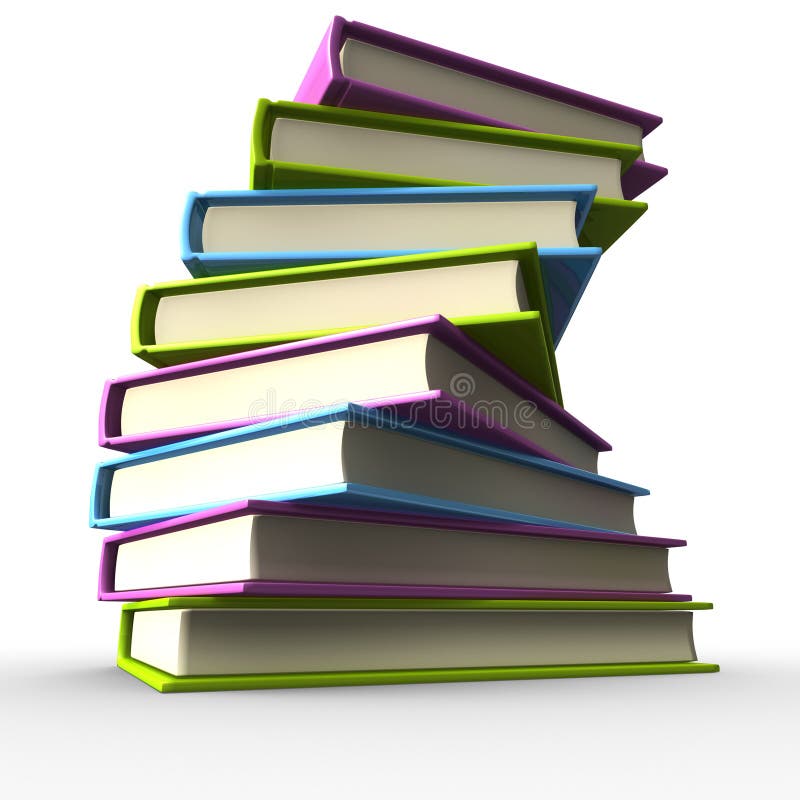 Isolated Stack Coloured Blue Books Stock Illustration - Illustration of ...