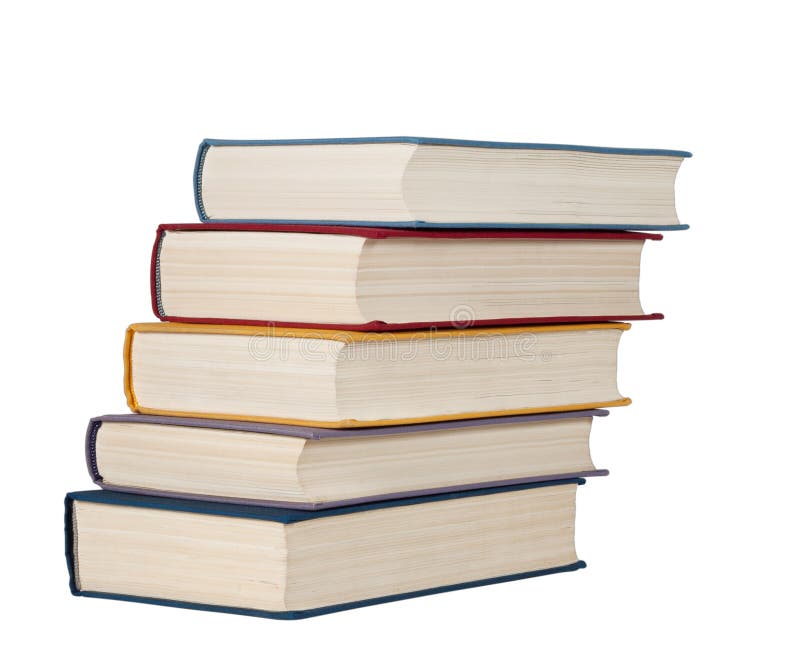 Stack of Five Books with Color Covers Stock Photo - Image of hardcover ...