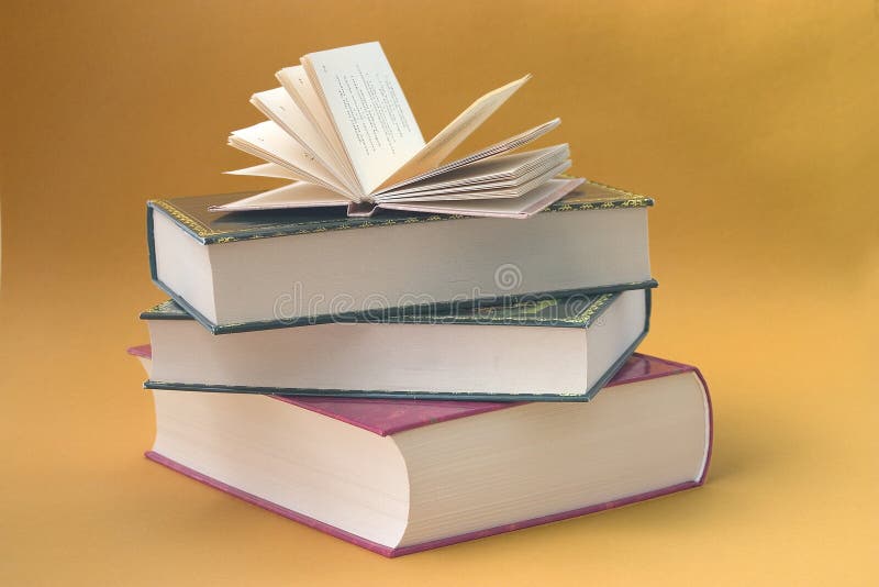 Stack of books stock photo. Image of writer, science, yellow - 7237340