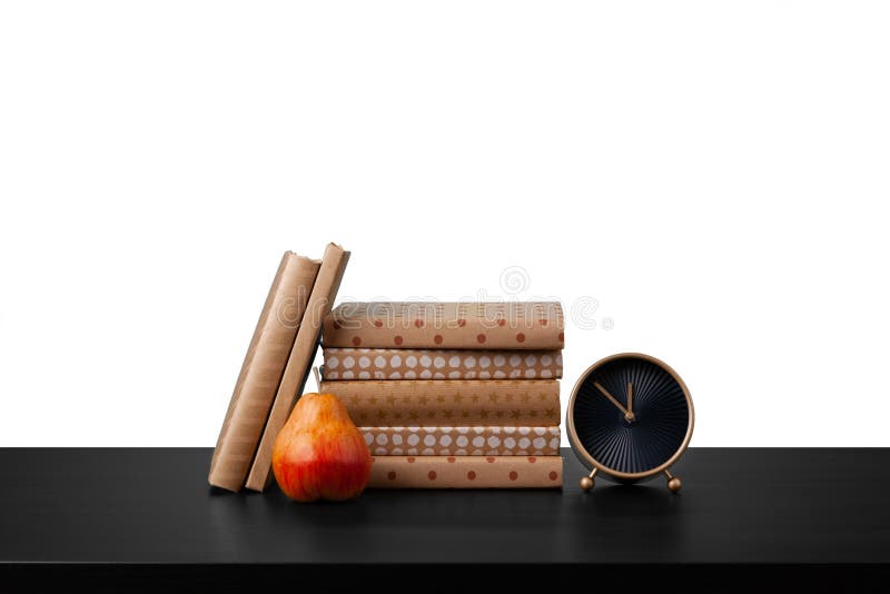 Stack of Books and Alarm Clock, Time To Read Concept Stock Image ...