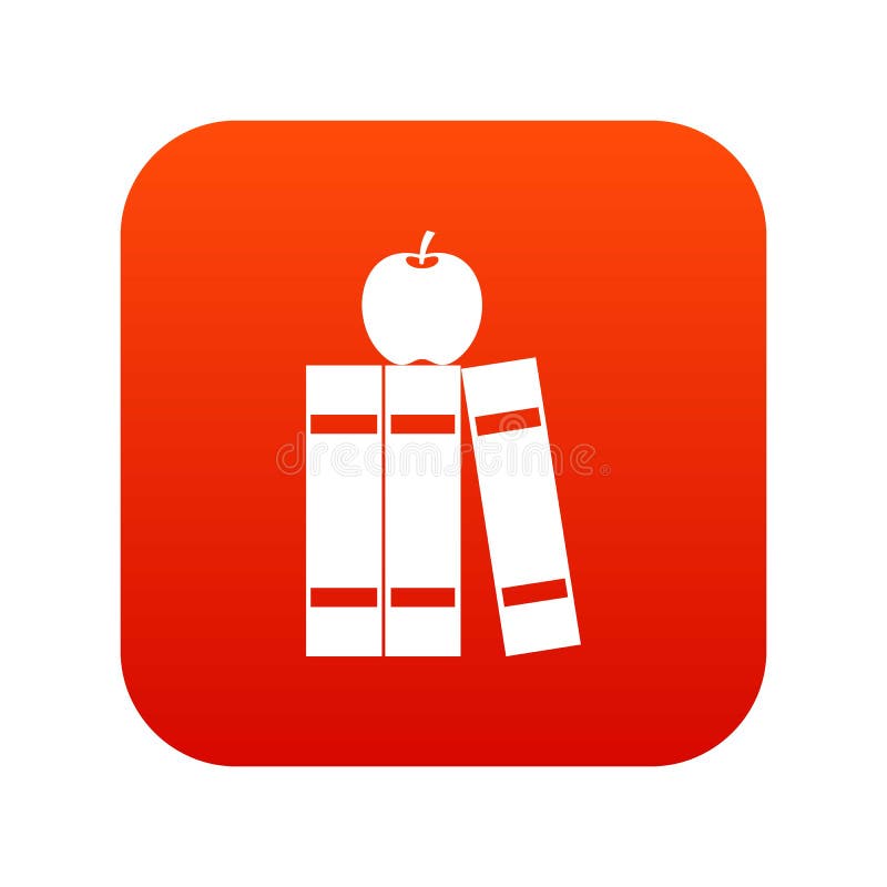 Stack Books Apple Icon Digital Red Stock Illustrations – 19 Stack Books ...