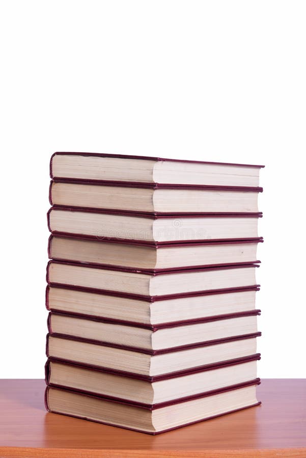 The Stack of Books Arranged the Office Desk Stock Photo - Image of ...