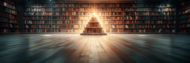 A Stack of Books is Arranged in a Pyramid Shape by AI Generated Image ...