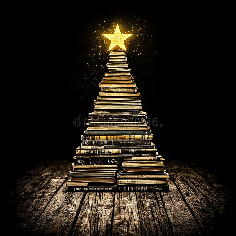 A Stack of Books Arranged in the Shape of a Pyramid with Glowing ...